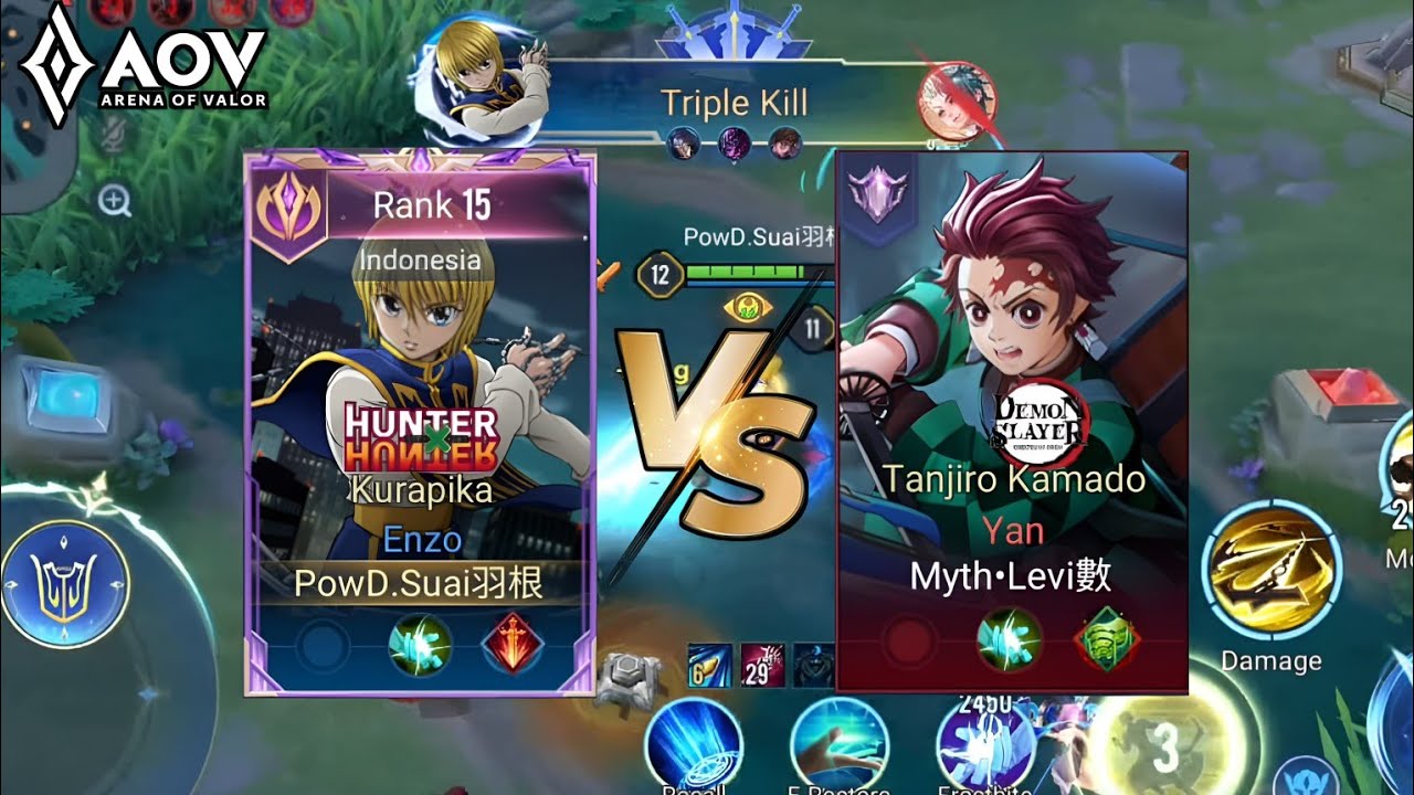 TOP. 1 Enzo Pake Skin Kurapika VS Yan Skin Tanjiro Kamado | AoV | 傳說對決 ...
