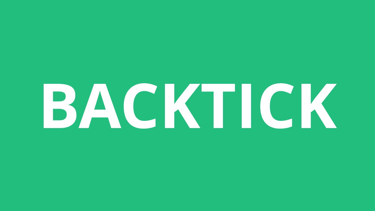How To Pronounce Backtick Pronunciation Academy Youtube