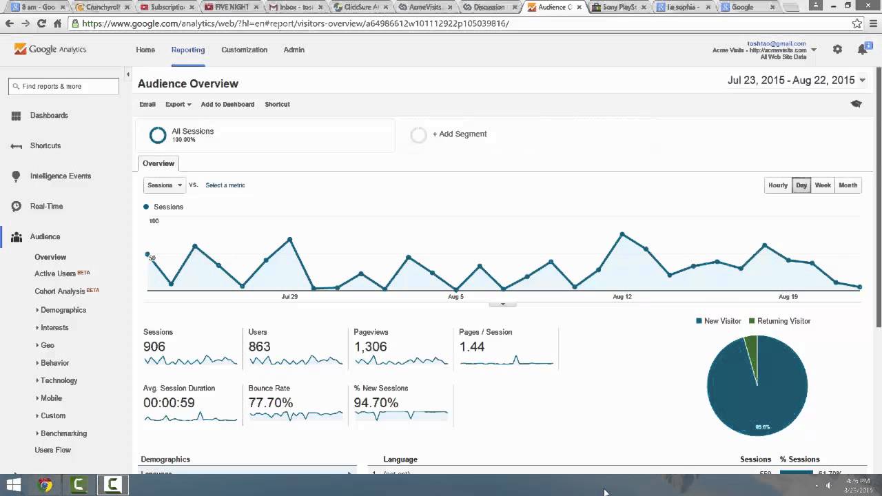 Google Analytics Screenshot - YouTube