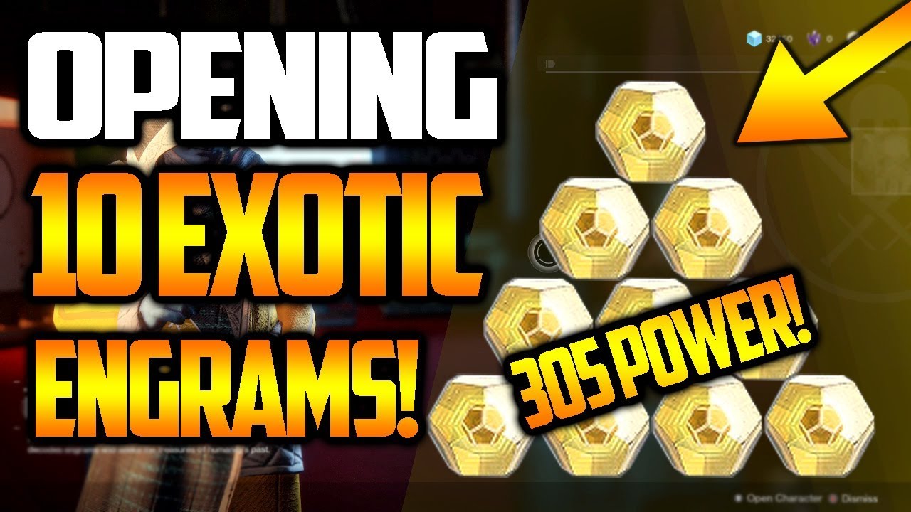 Destiny 2 - DECRYPTING 10 EXOTIC ENGRAMS! GIVEAWAY! [Exotic Engram ...