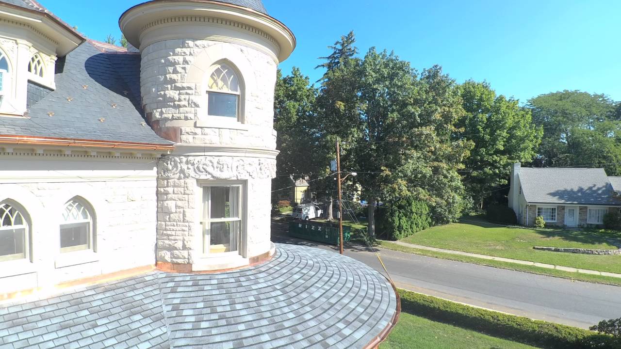 Allentown Pa slate roof and copper gutters - YouTube