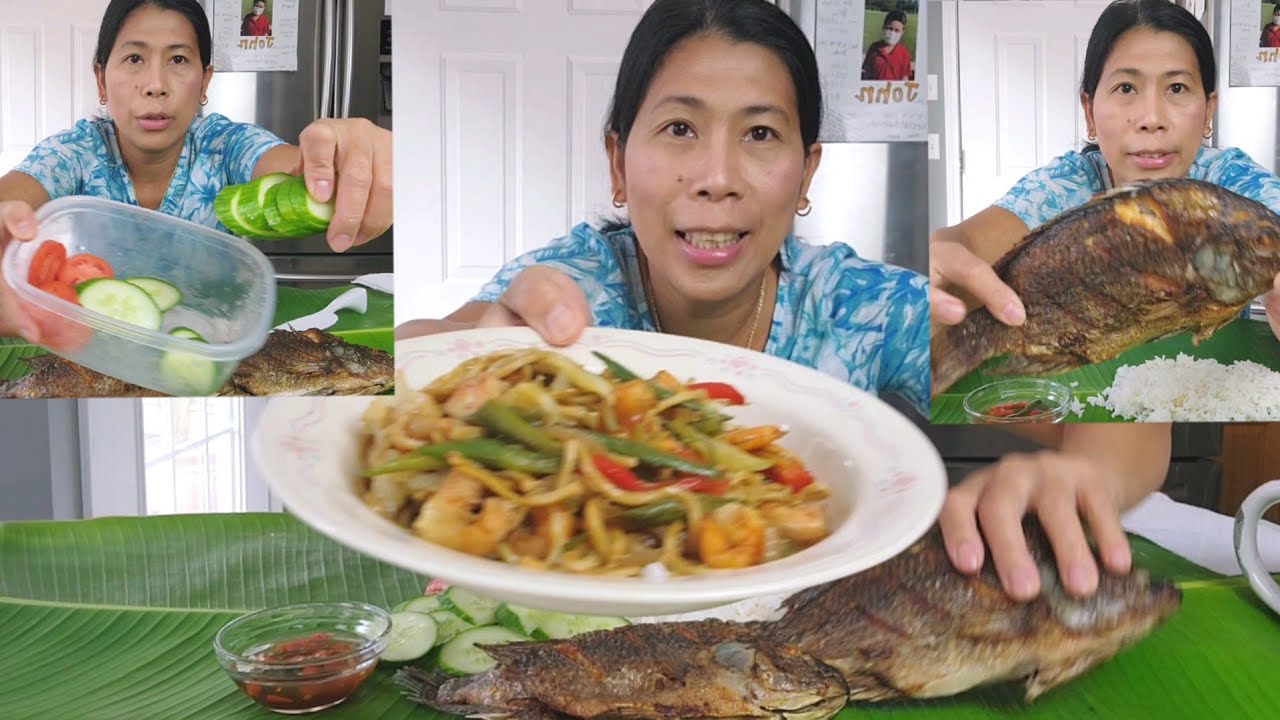 Mukbang tayo ng fried tilapia ,Simple filipina living in america! - YouTube