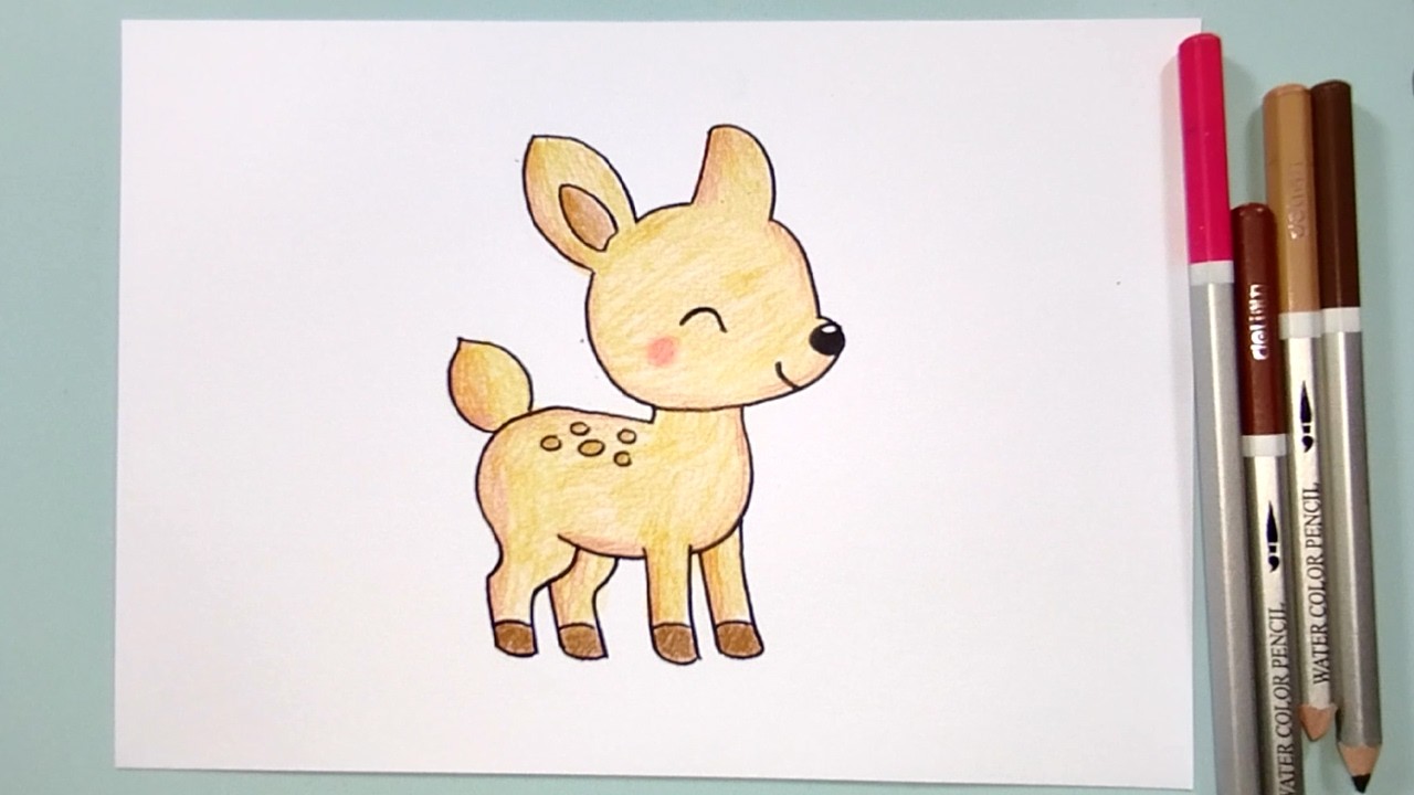 Drawing Fawn Cute and Easy - YouTube