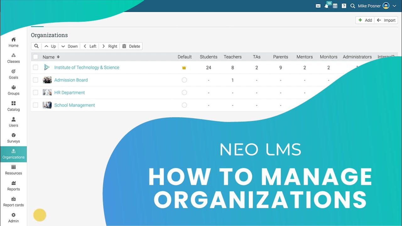 How to manage organizations in NEO LMS - YouTube