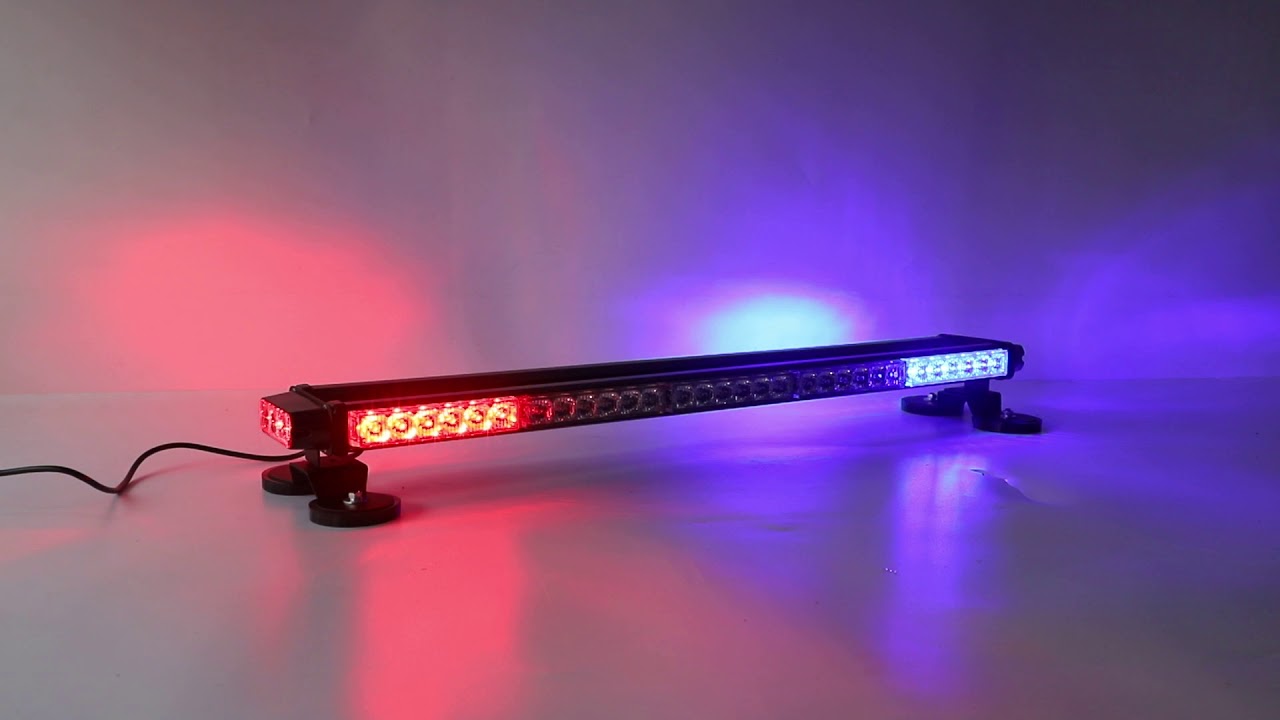 34" Red White Blue LED Traffic Advisor Emergency Warning Patrol Strobe ...