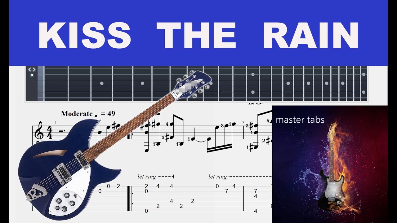 KISS THE RAIN|#yiruma#|Guitar Tab| #Mastertabs#BestFreeYoutubeMusic# ...