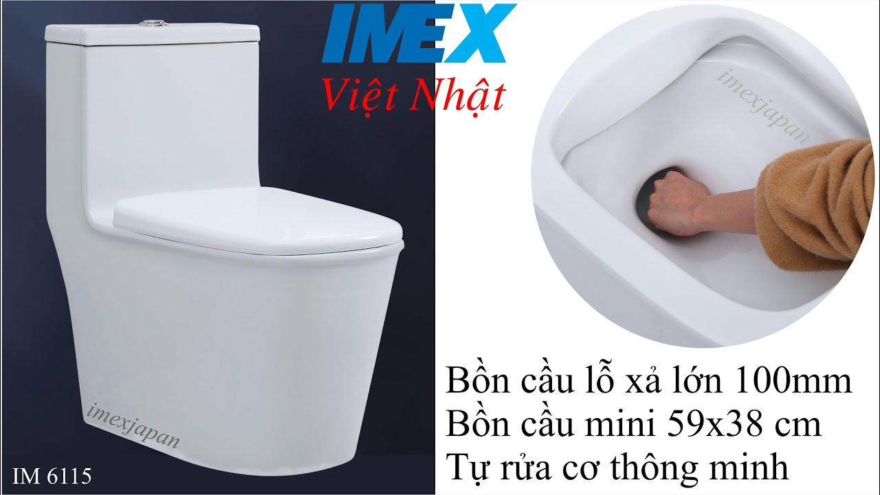 Bồn cầu lỗ xả lớn IMEX Việt Nhật, bồn cầu mini, bồn cầu tự rửa, bồn cầu ...