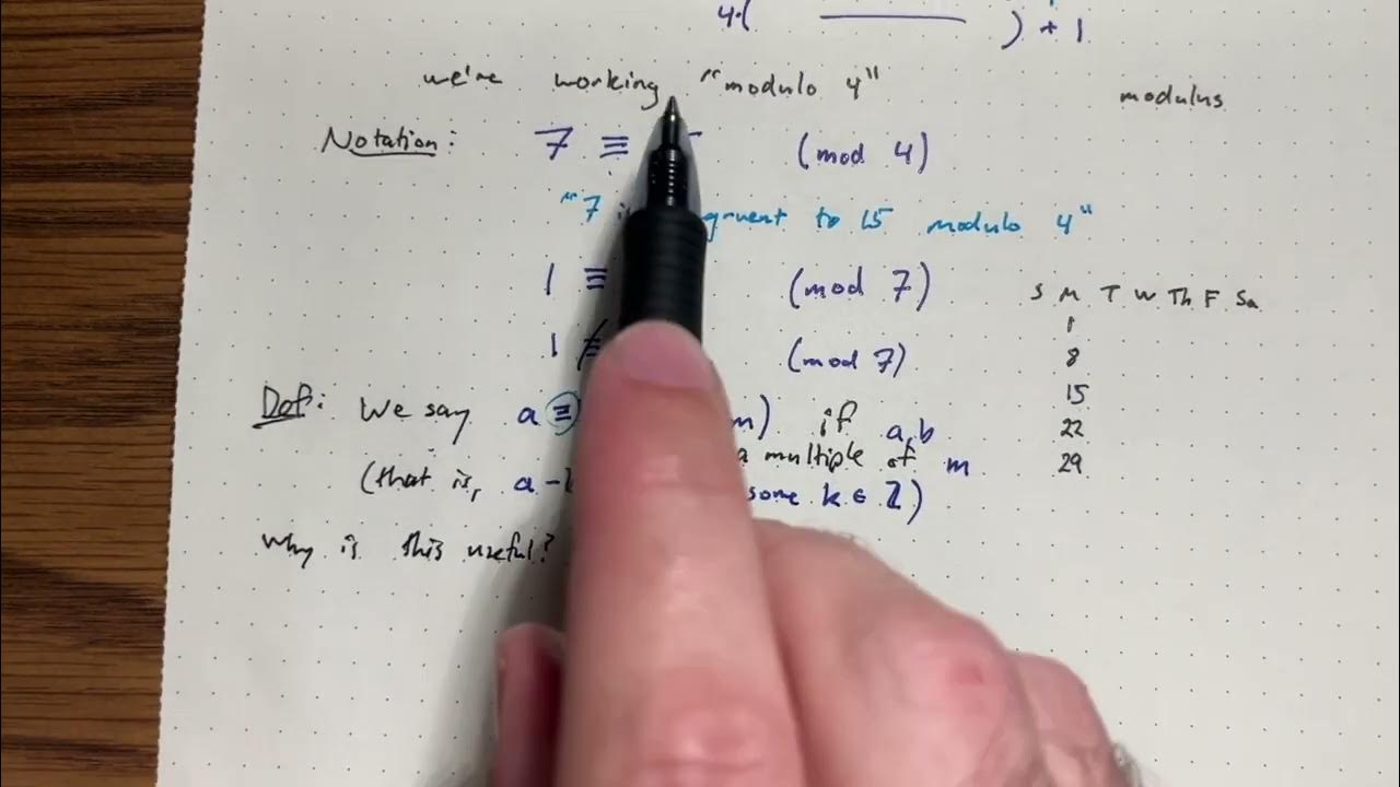 Lecture 8 - Modular Arithmetic - YouTube