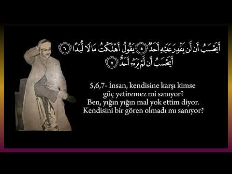 Abdülbâsid Abdussamed Beled Suresi Ayet Terkibi ve Meal ile Beraber