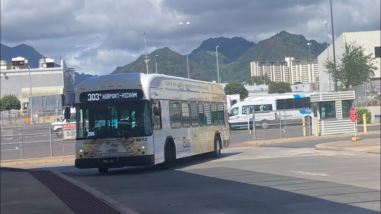 Honolulu TheBus Route 303 Airport-Hickam, Bus 4012 (Part 2) - YouTube
