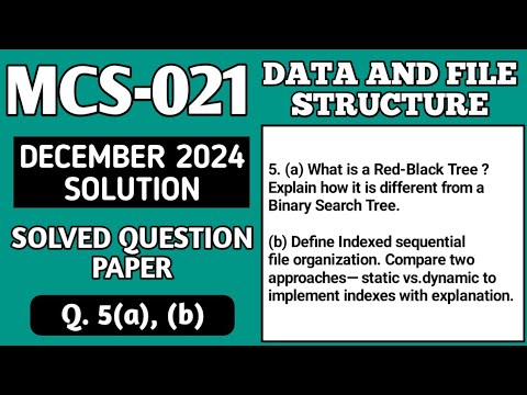 P6- 5(a), (b) | MCS 021 Dec 2024 Solution | MCS021 Solved Question ...