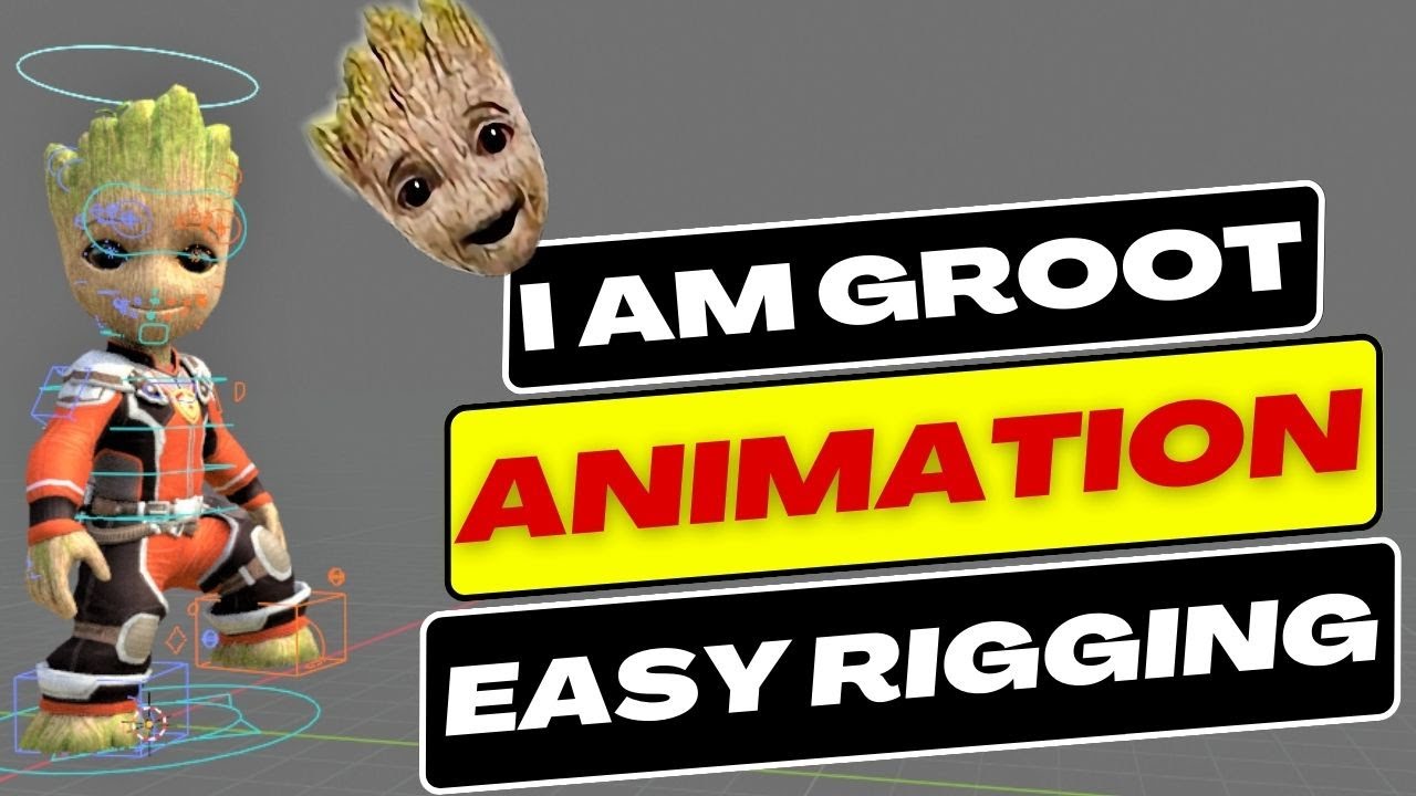 I AM GROOT 3D Model | Animation And Rigging in Blender Using Auto Rig ...