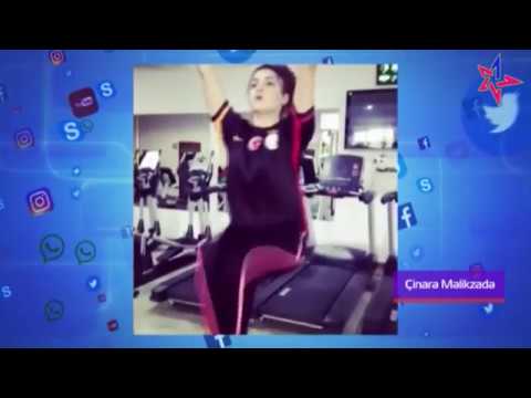Çinarə Məlikzadə fitness klubunda...