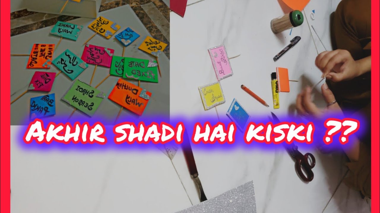 wedding props making at home || shadi start || jia and esha vlogs - YouTube