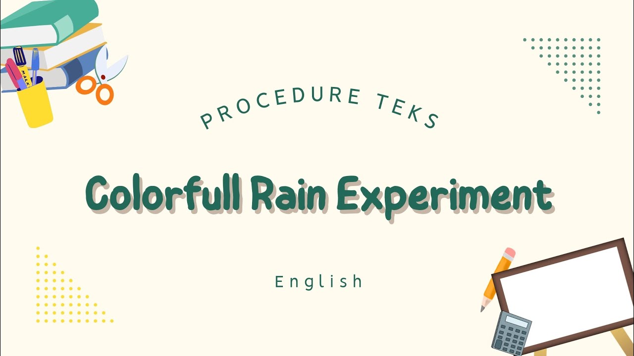 How To Make A Colorfull Rain Experiment - YouTube