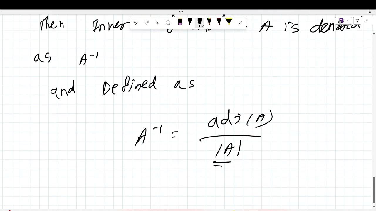 A INVERSE OF THE MATRIX adj determinant value - YouTube