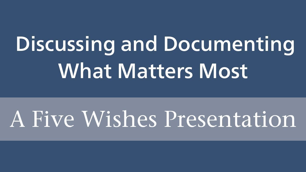 Discussing and Documenting What Matters Most - YouTube