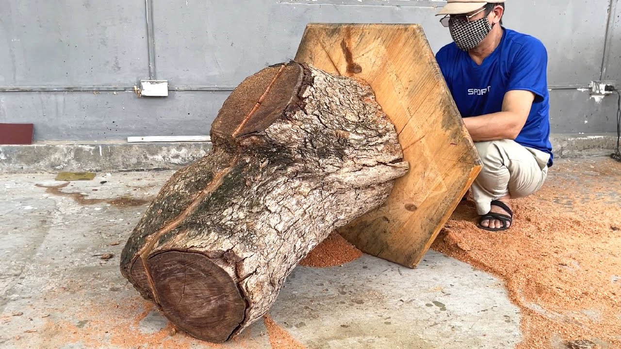 Creative Woodworking With Solid Dried Stumps // Build Benches With ...