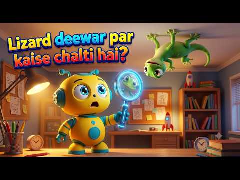 Lizard Deewar Par Kaise Chalti Hai? 🦎 The Secret of Wall Walking | Robo Tuku | #viralvideo #video