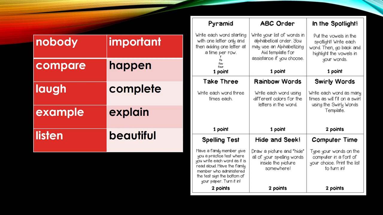 Sight Word Menu - YouTube