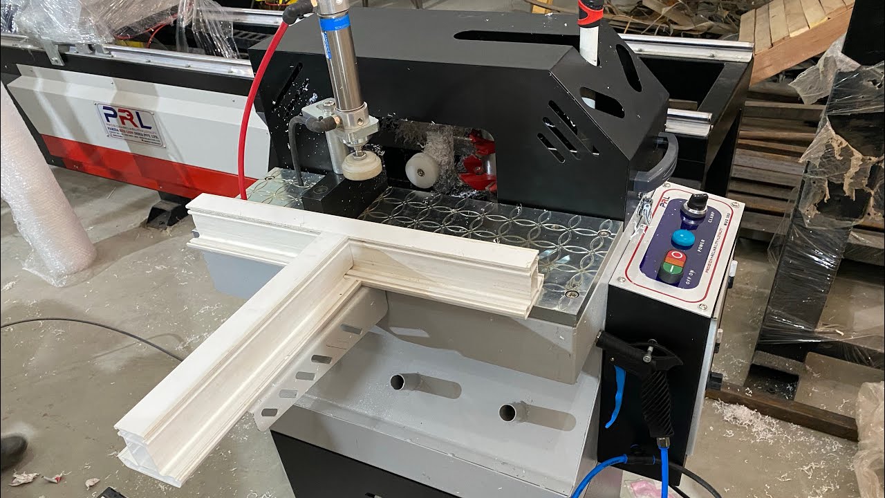 PRL🔥MAKE 🇮🇳 uPVC WINDOW MAKING MANUAL END MILLING MULLION CUTTING MACHINE WITH STAND - YouTube