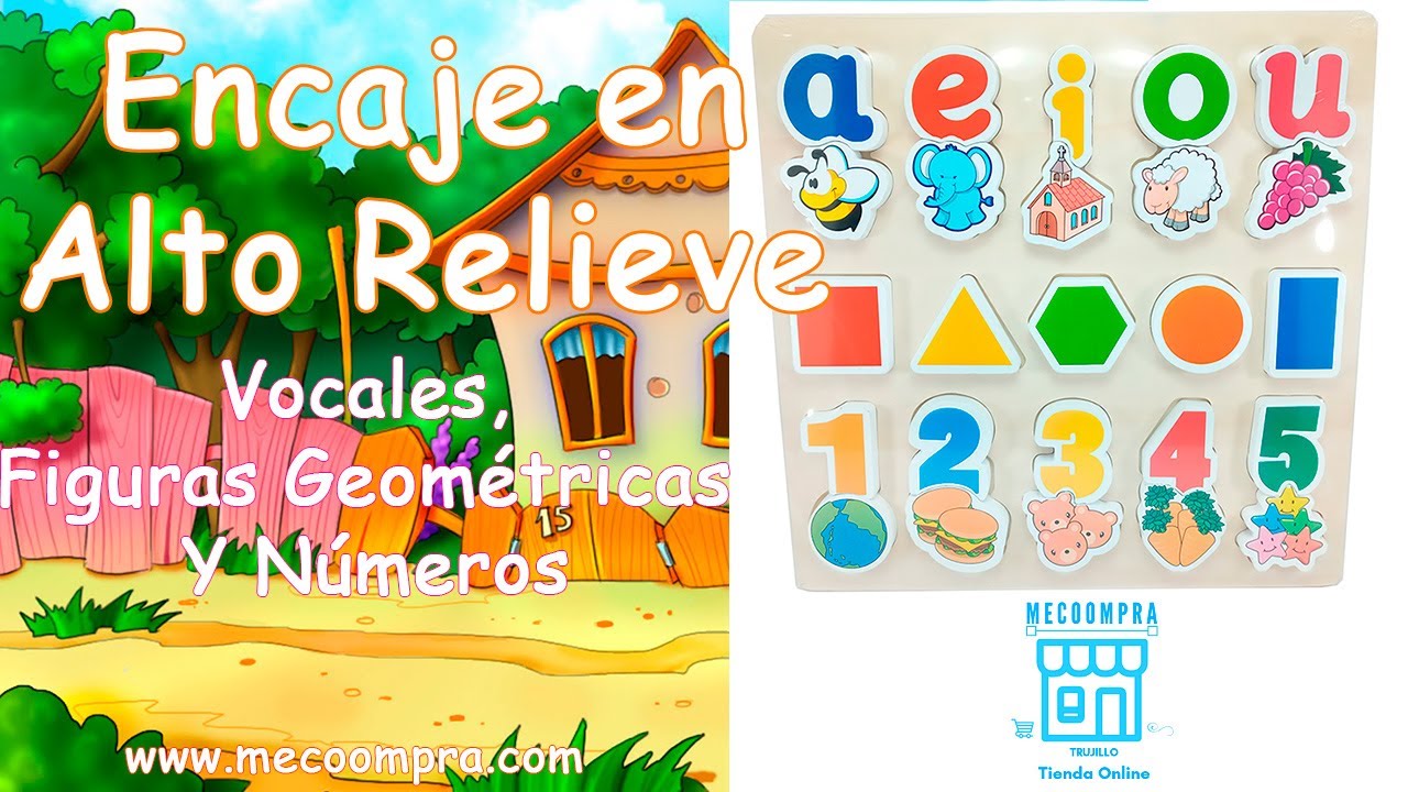 Tablero de Encaje con Piezas en Alto Relieve - Vocales, Figuras ...