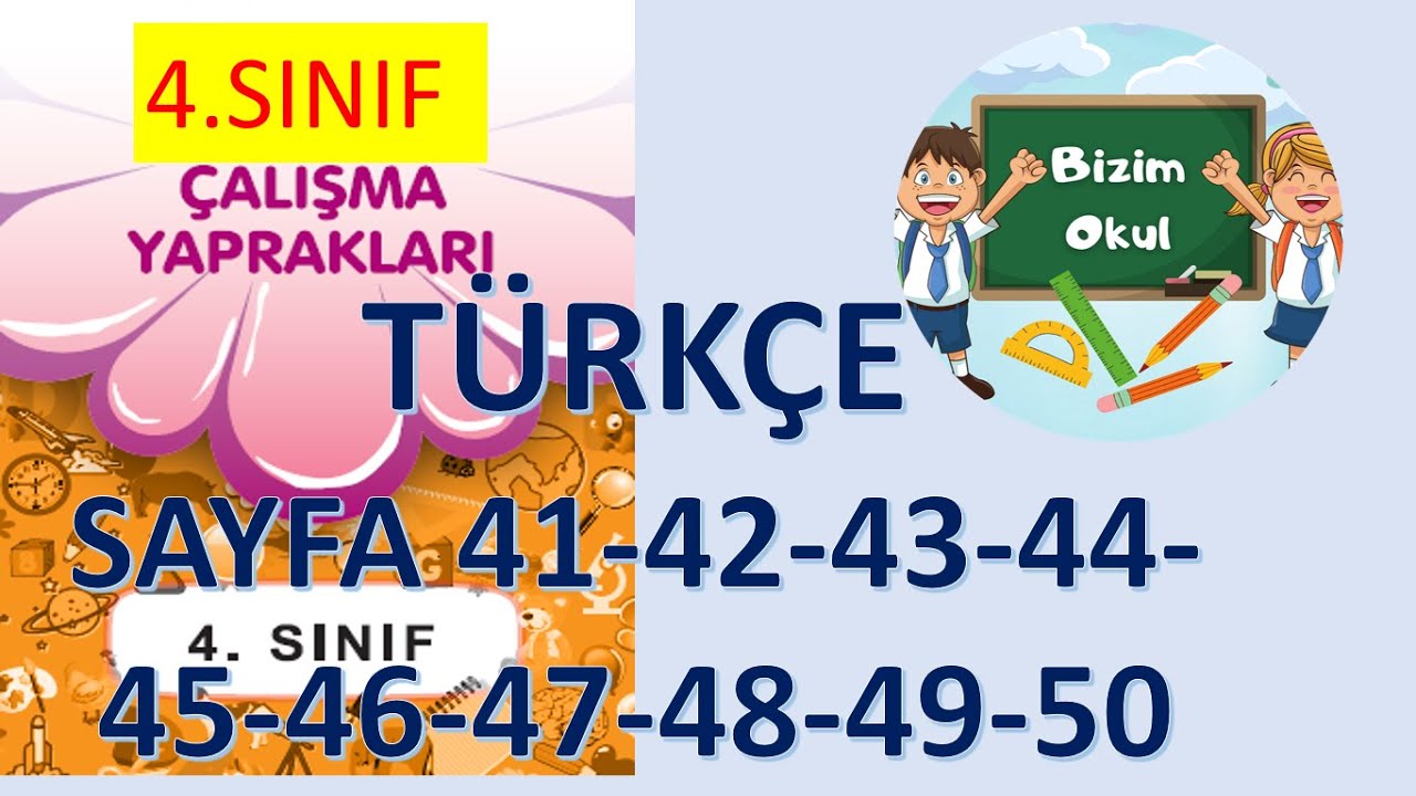 4. SINIF ÇALIŞMA YAPRAKLARI Soruları Sayfa 41 42 43 44 45 46 47 48 49 ...