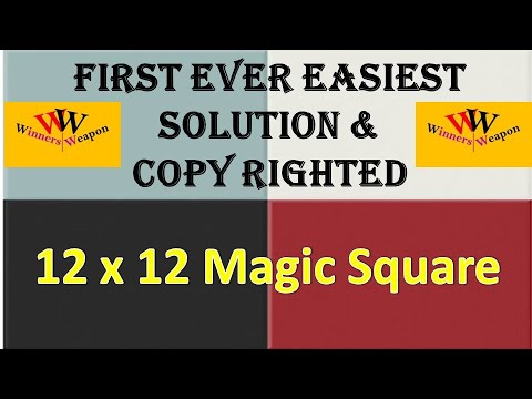 First ever easiest solution for 12x12 magic square - YouTube