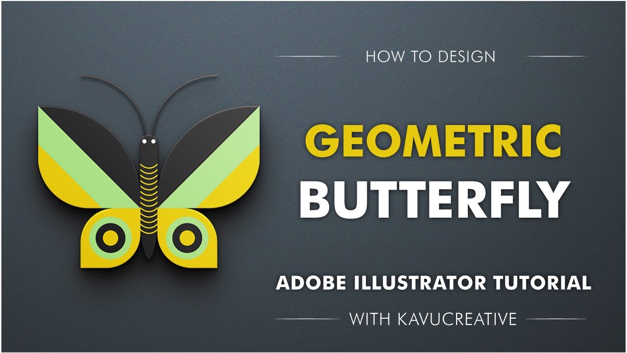 Adobe Illustrator Tutorial | Geometric Butterfly Design Step by Step ...
