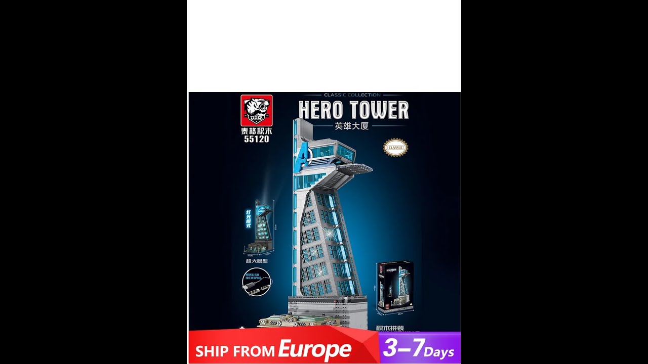 TAIGE 55120 Avengers Hero Tower Building 5853pcs / speed build12 - YouTube