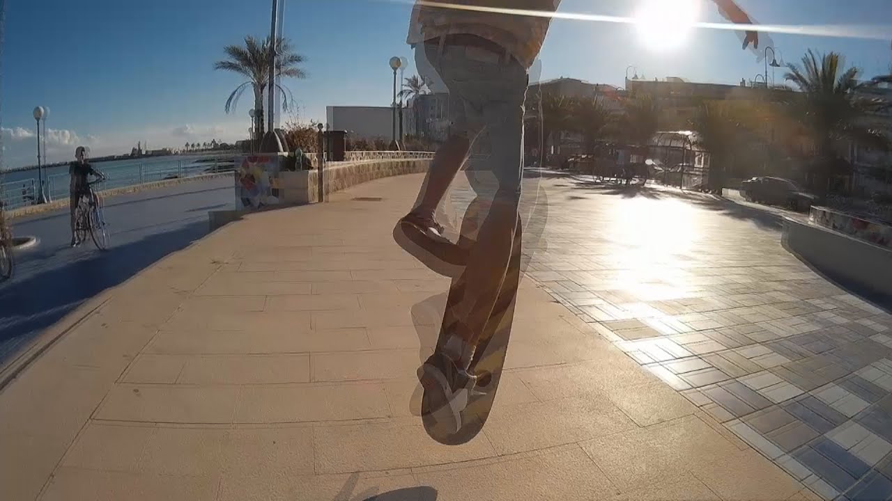 Nightmare Flip skateboarding Qumox sj4000 Action cam slow motion 30fps ...