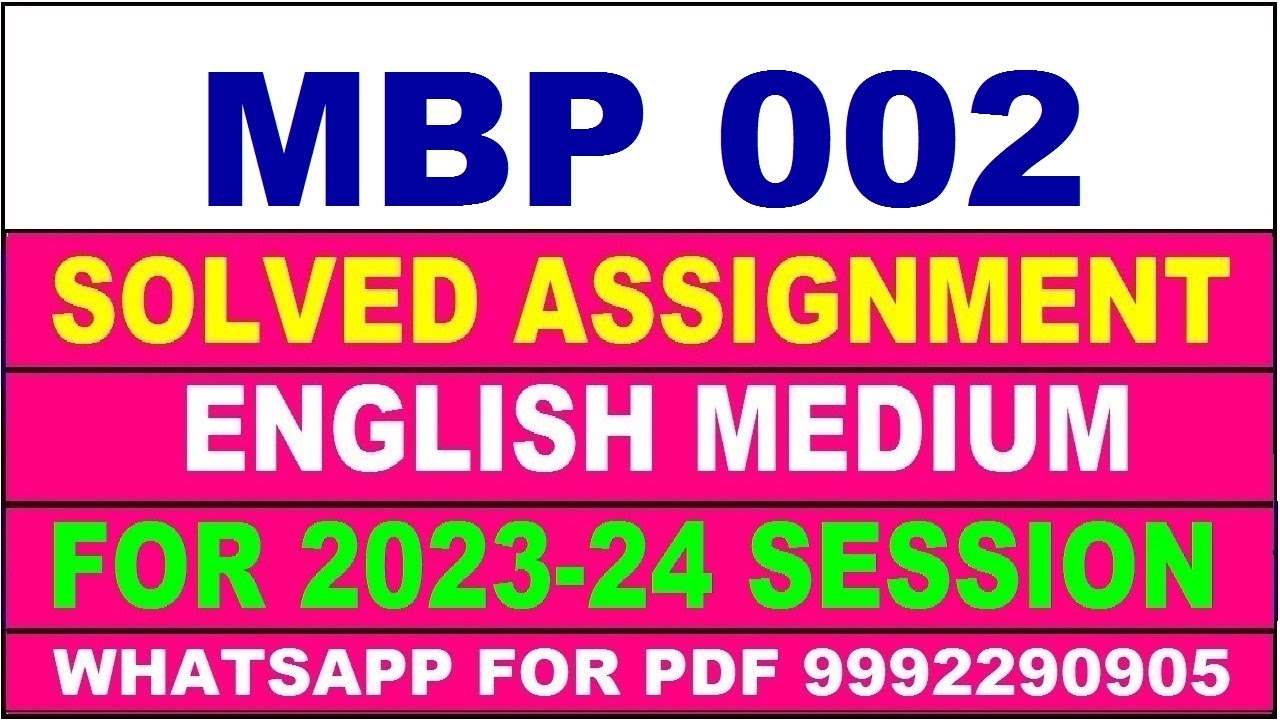 mbp 002 solved assignment 2023-24 | mbp 2 solved assignment in english ...