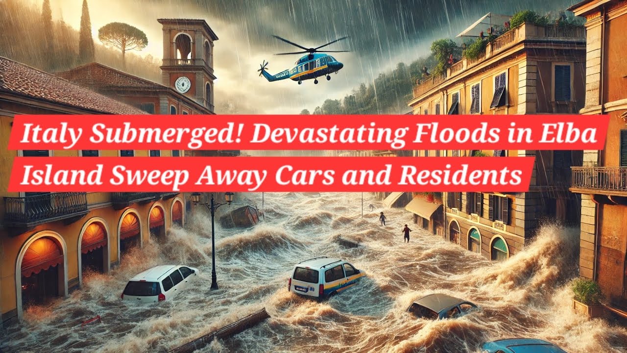 Italy Submerged!🥶Devastating Floods in Elba Island Sweep Away Cars and ...