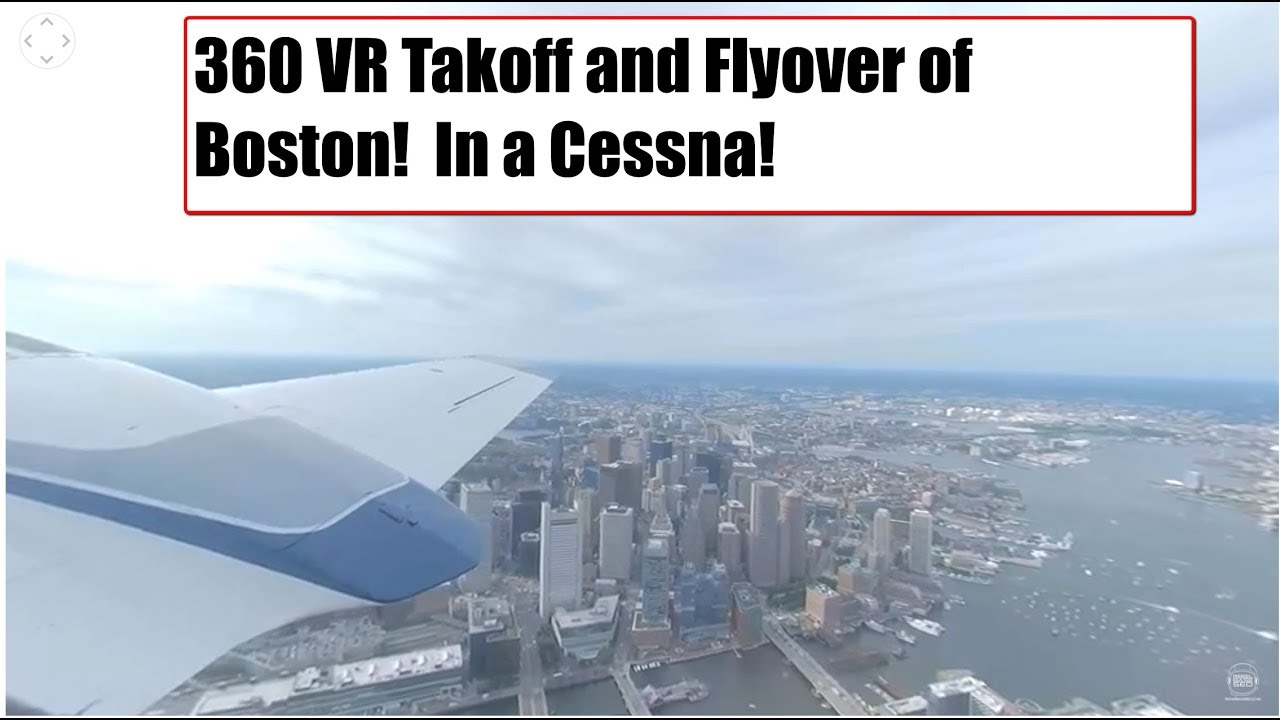 Flying over Boston in the back of a Cessna GoPro Fusion 360 video ...