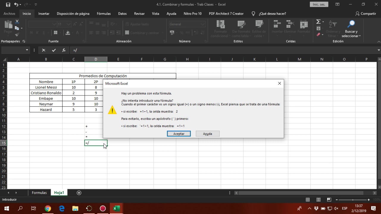 Creando tablas de Excel con fórmulas - YouTube