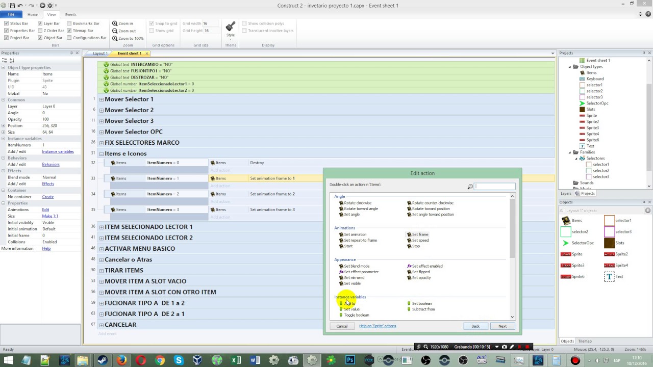 Construct 2 - INVENTARIO RPG - Tutorial + Proyecto - YouTube