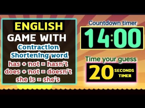 14 Minutes Countdown (English Contraction + Shortening word Pronoun ...