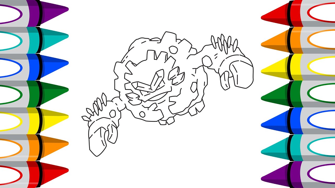 How To Color Alolan Graveler - Coloring Pages | Pokemon - YouTube