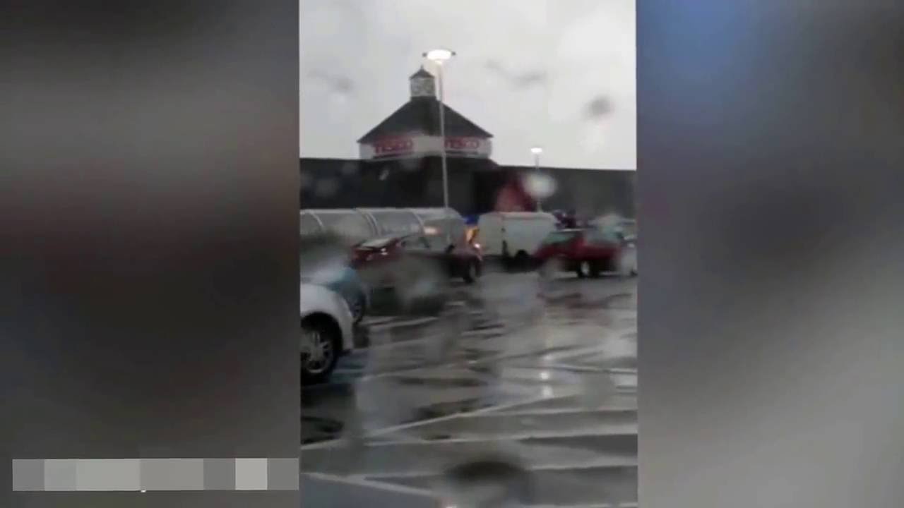 Tesco shoppers evacuated after lightning strikes 'causes roof to ...