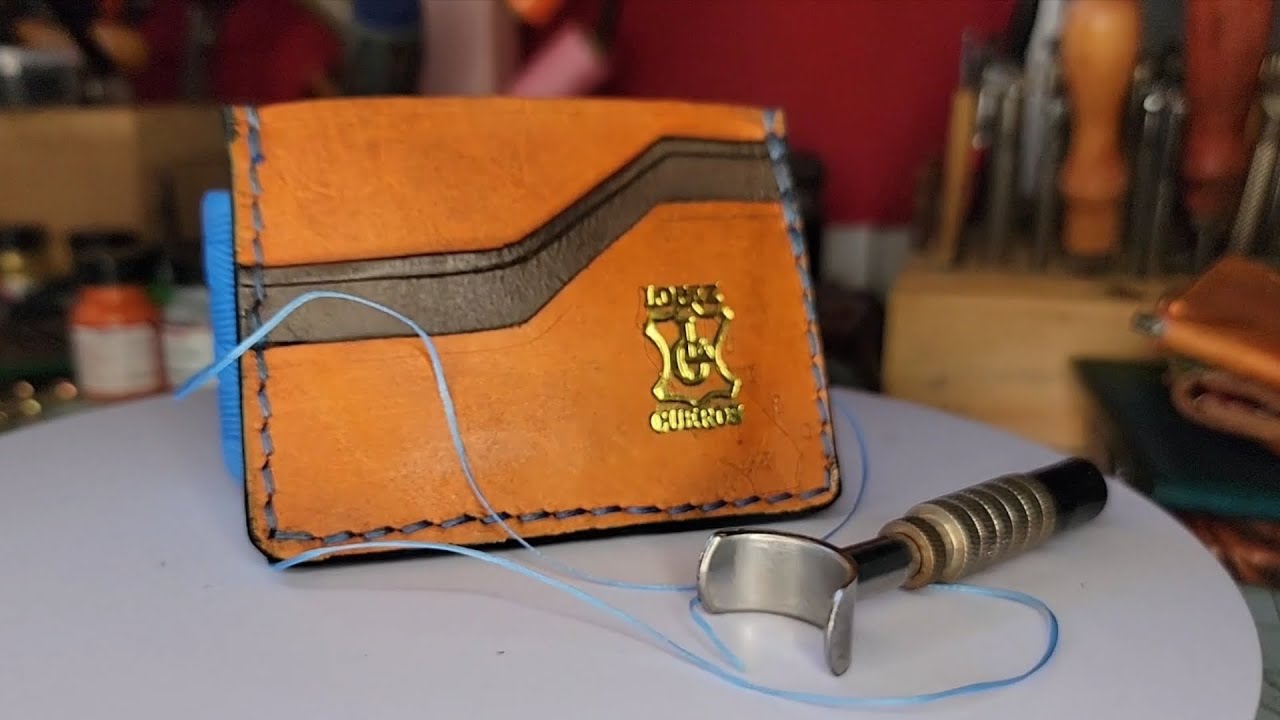 #handmade minimalist wallet edge paint - YouTube