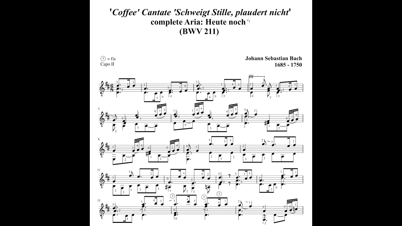 J.S. Bach - Kaffeekantate BWV 211 for guitar - YouTube