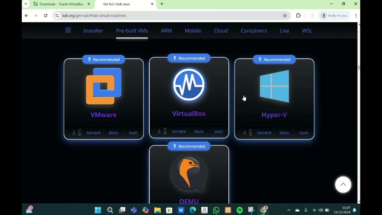 Cara mendownload Kali Linux di virtual box - YouTube