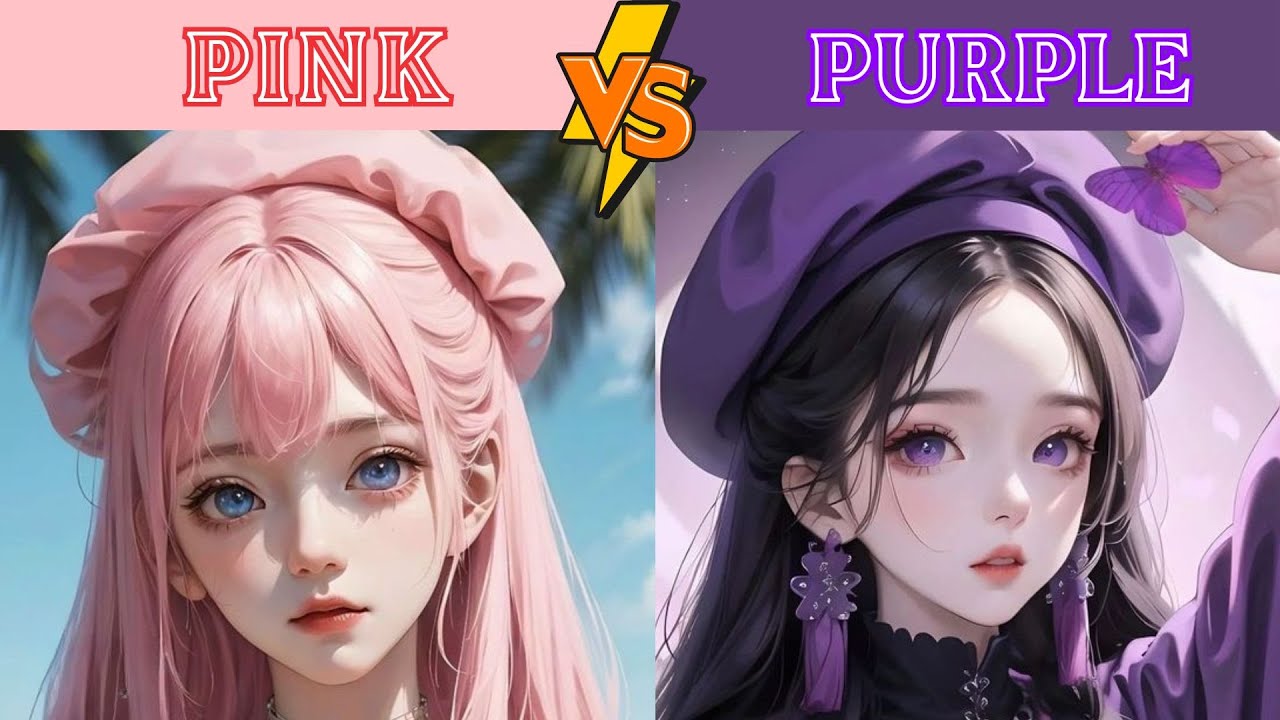 Pink vs purple Challenge Pick One Colour Challenge | Mq Drawings and ...