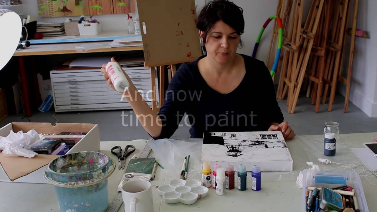 How to paint using the ink resist technique - YouTube