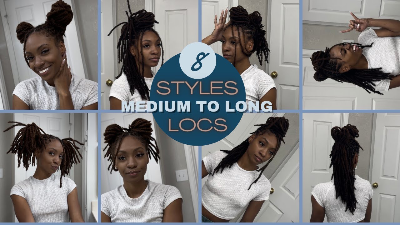 7 STYLES On MEDIUM To LONG LOCS - YouTube