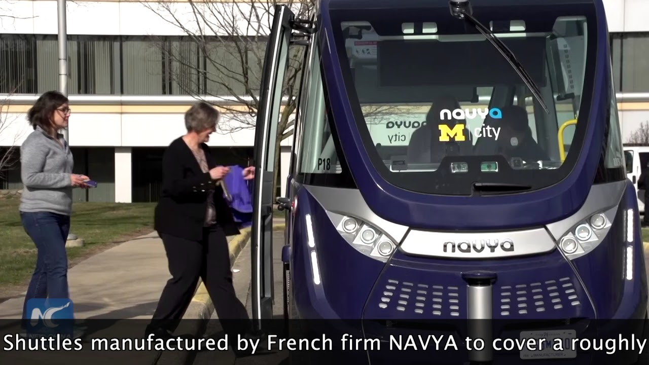 University of Michigan launches driverless campus shuttle - YouTube
