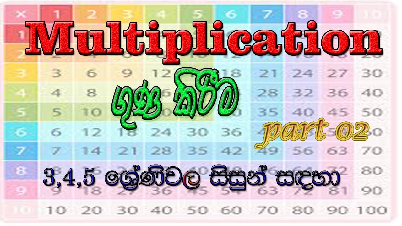 Multiplication Part 2 🧡💫( ගුණ කිරීම 2 කොටස ) | Grade 3,4,5 ...