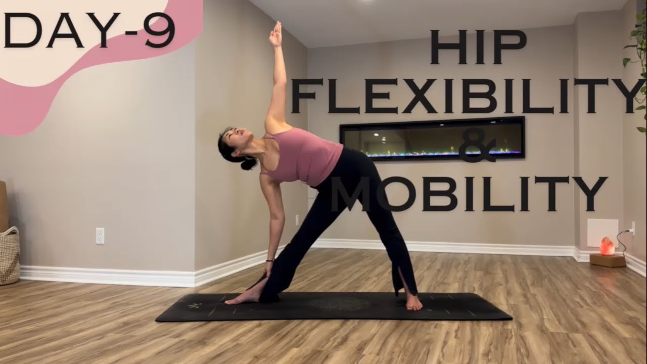 10 Minutes Standing Hip Stretch Flow || Day-9 Yoga for Hip Flexibility ...