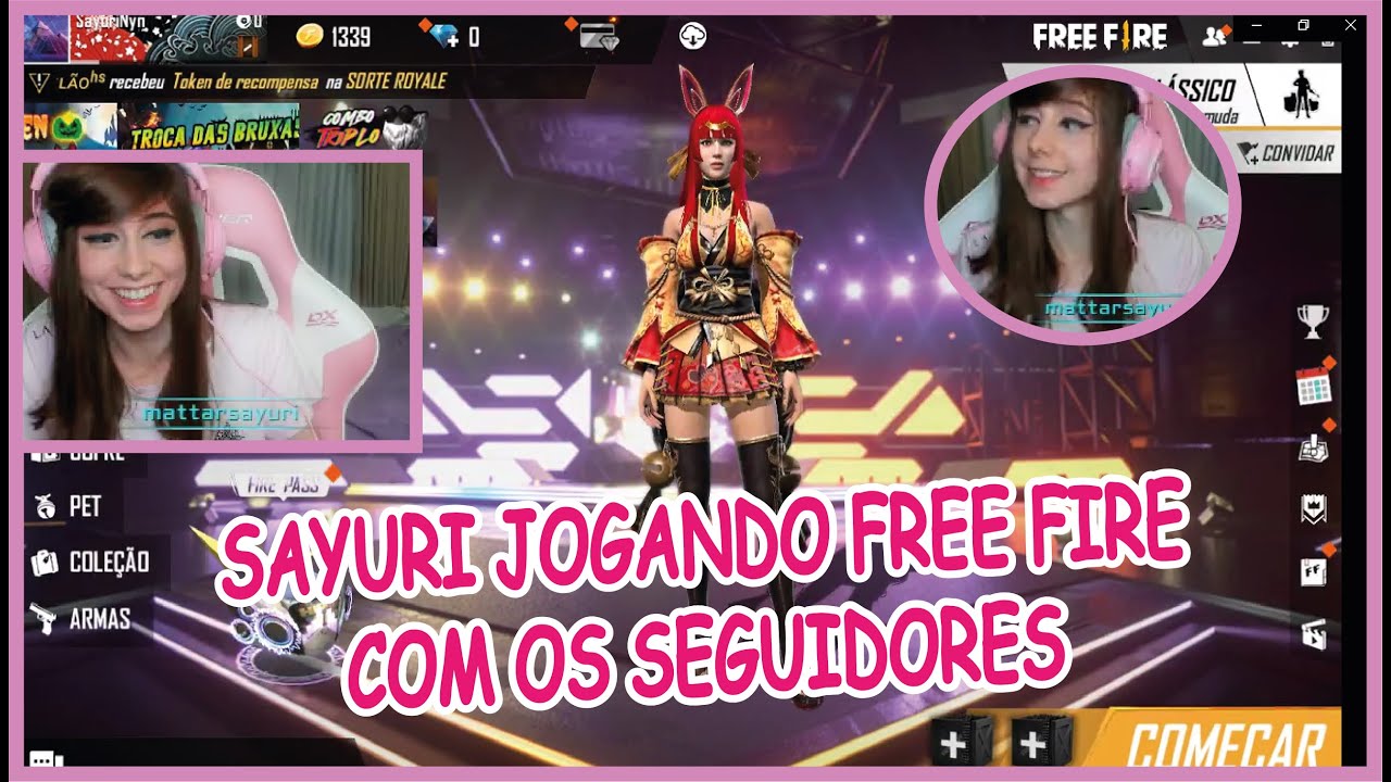 SAYURI MATTAR JOGANDO FREE FIRE COM OS SEGUIDORES (LIVE DE NOVEMBRO DE ...
