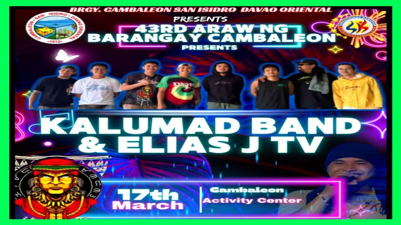 ELIAS J.Tv and Kalumad Band Live Concert at Brgy. Cambaleon San Isidro ...